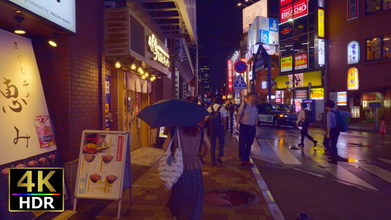 Take a walk around Kanda on a light rainy night [4K HDR] - YouTube