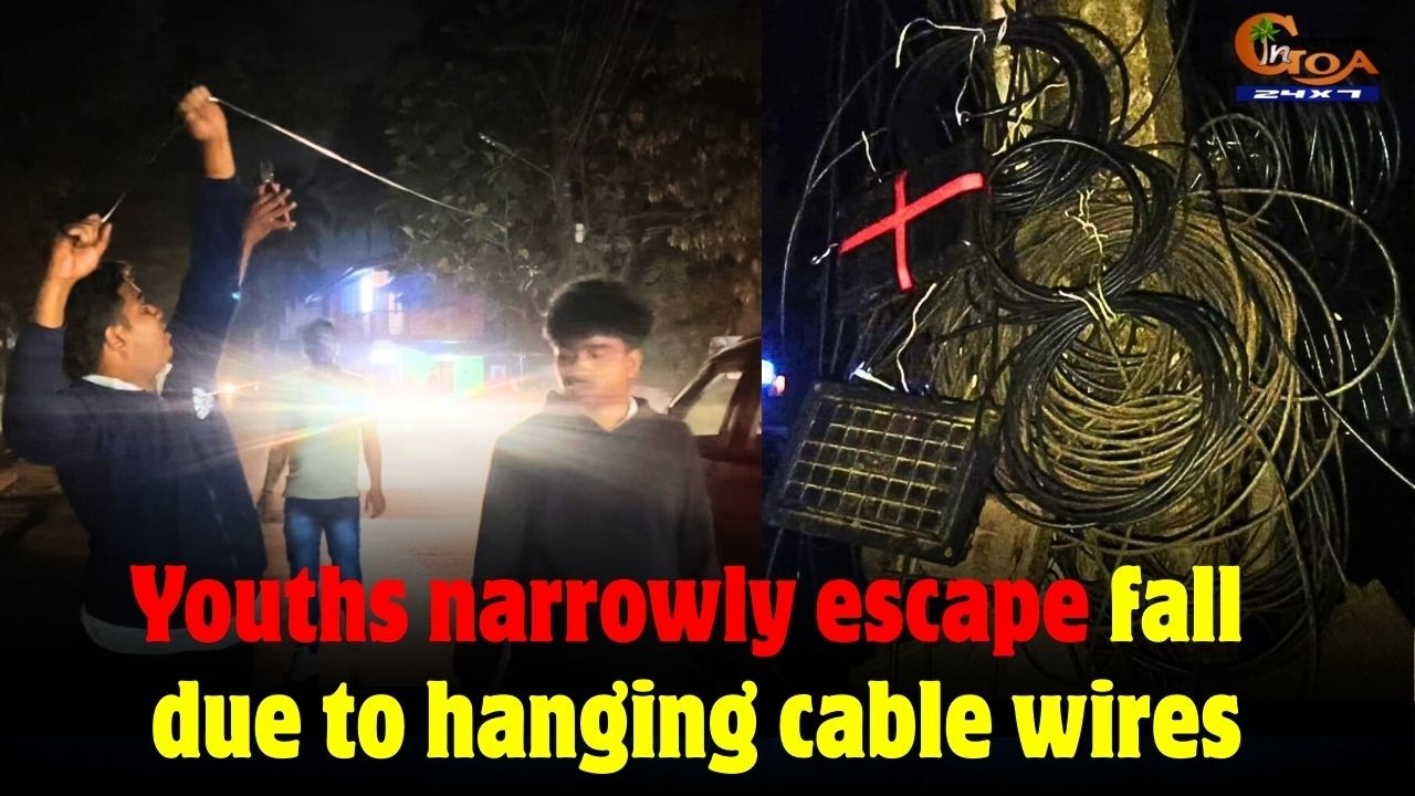 Youths narrowly escape fall due to hanging cable wires - YouTube