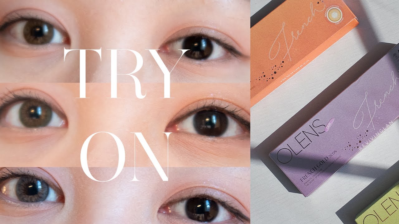 [Try On] Olen French Gold 3Con - 3 colored contact lenses | Under ...