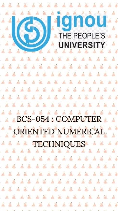 BCS-054 : COMPUTER ORIENTED NUMERICAL TECHNIQUES #shorts #program #ignou #education #motivation ...