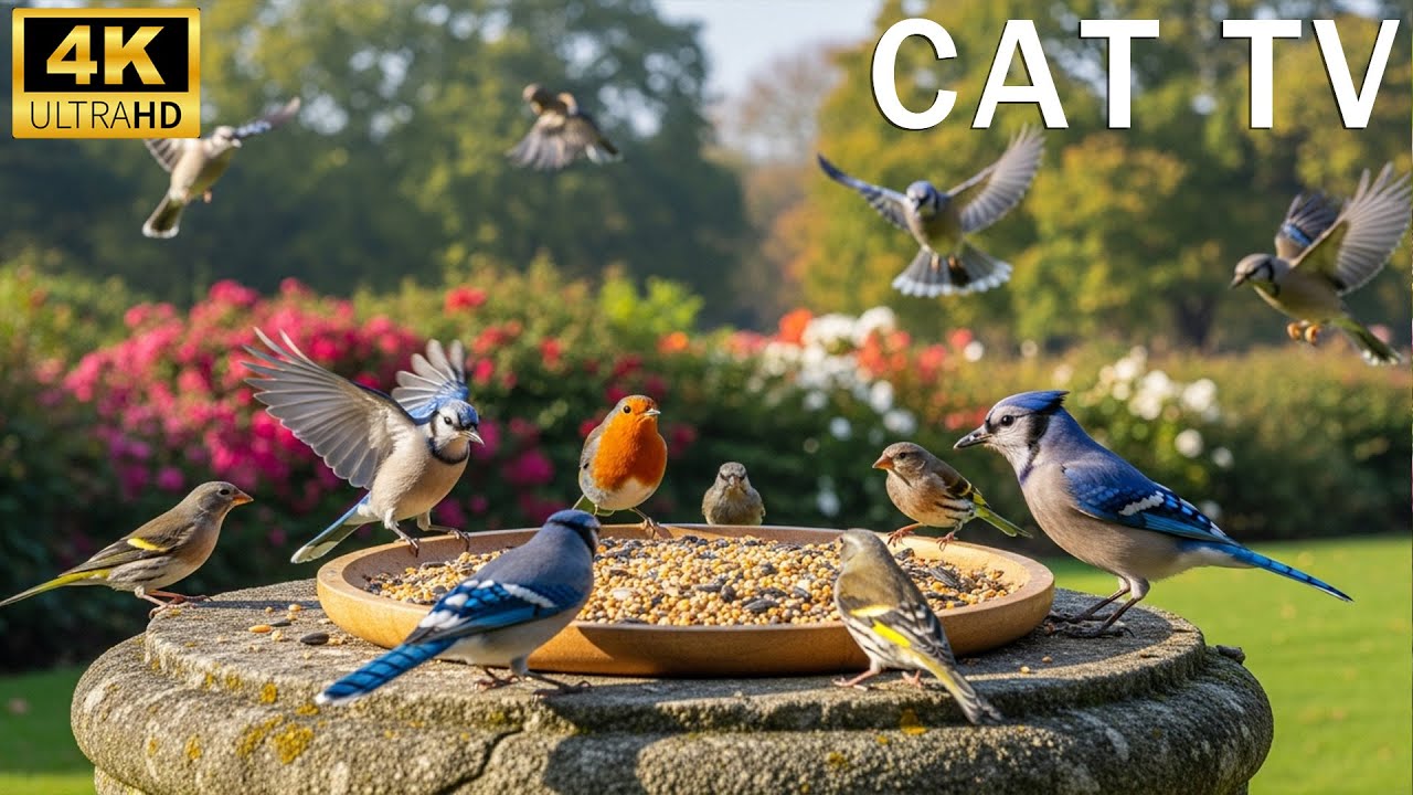 Cat TV | Birds for Cats to Watch 😻Birds Fluttering in the Sunshine ...