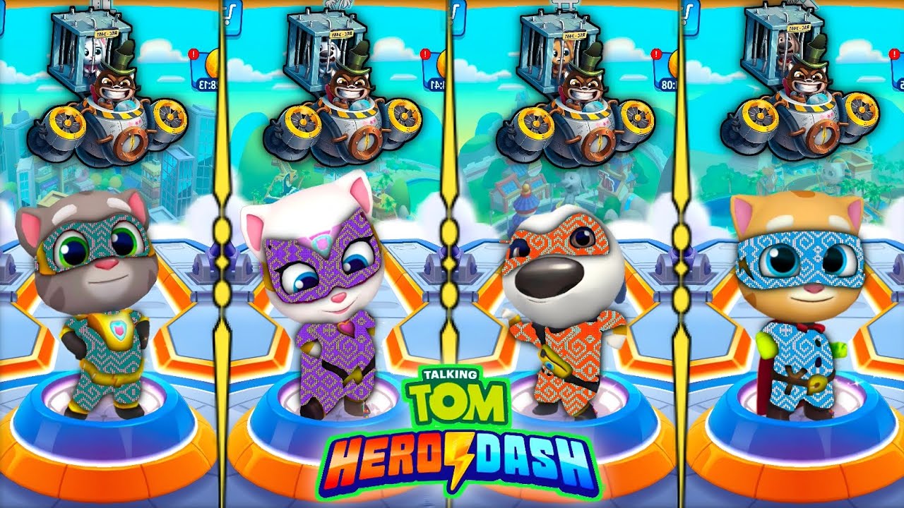 Talking Tom Hero Dash - Unique Design Suit Skin The All Hero Cat & Dog ...