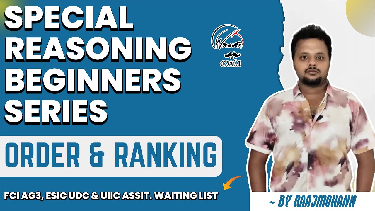 SPECIAL REASONING BEGINNERS SERIES BY EXPERT FACULTY | FCI AG3, ESIC ...