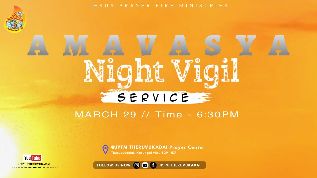 🔴Live || Amavasya Night Vigil Prayer || 29 March 2025 || Rev. G ...
