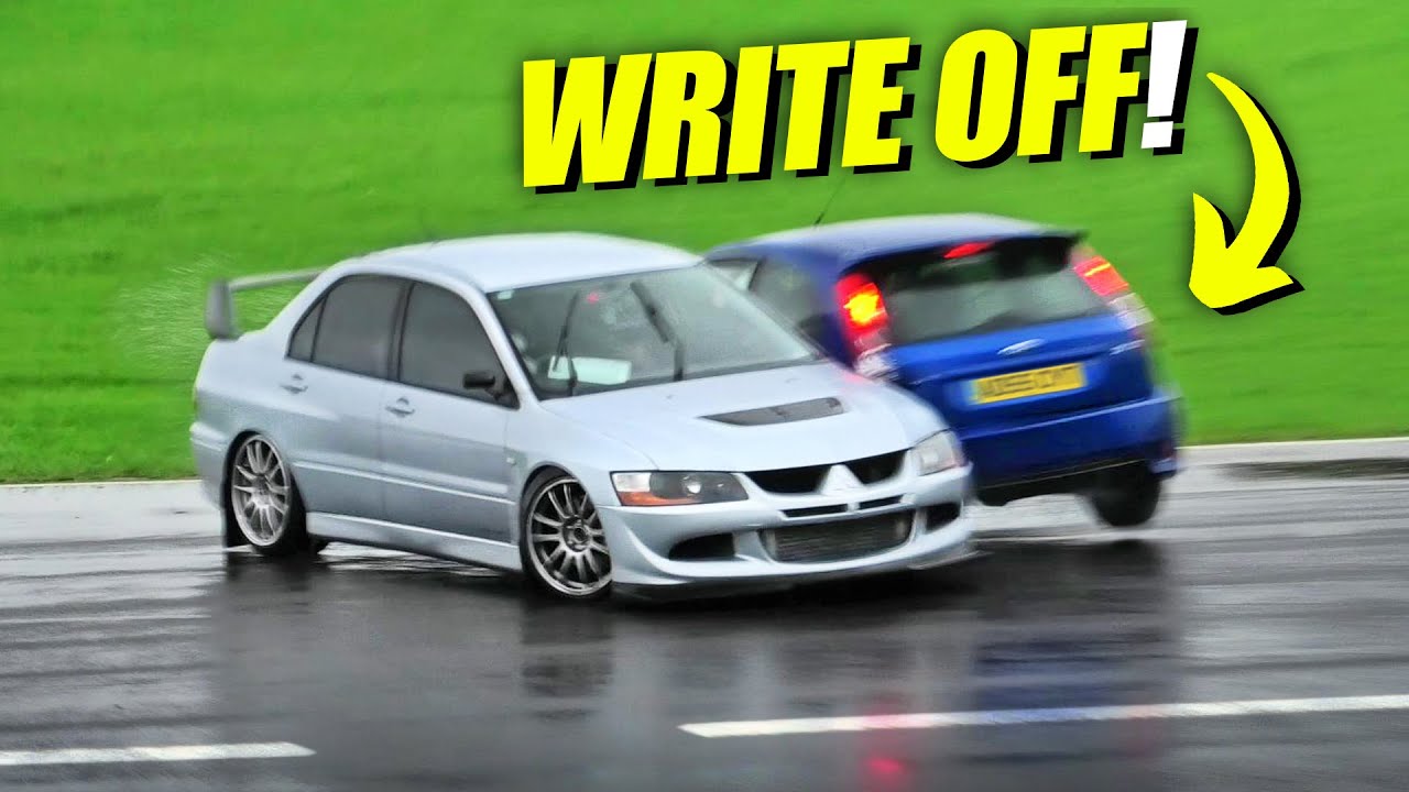 Fiesta CRASHES into Evo in Heavy Rain - YouTube