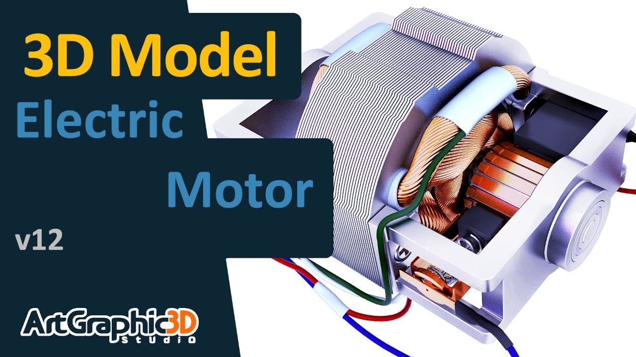 Professional Electric Motor 3D Model For Industrial Machine | Realistic ...