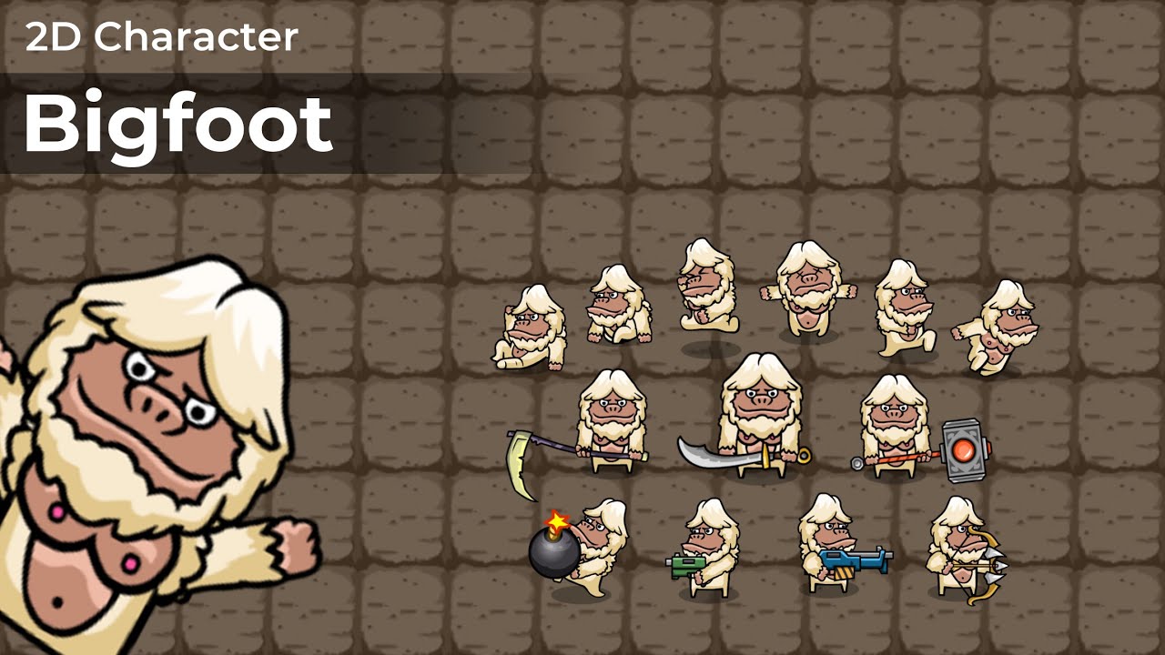 2D Character - Bigfoot (Sprite Package Demo) - YouTube