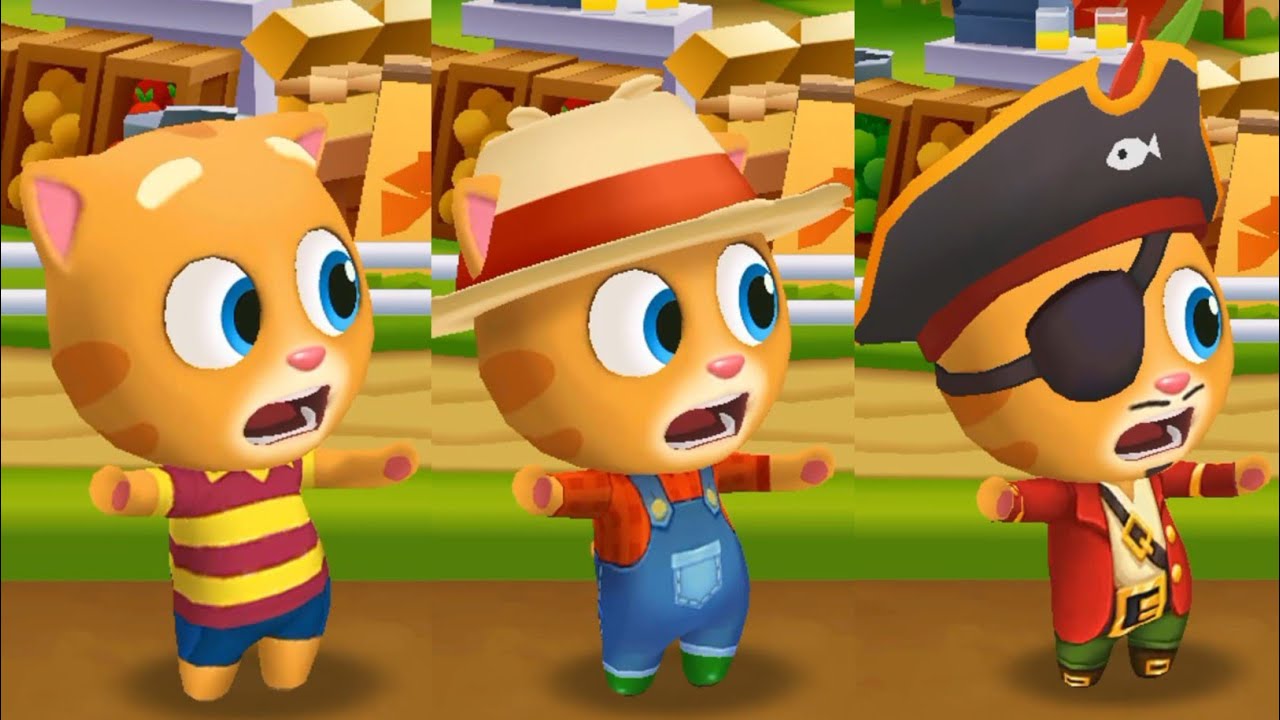Talking Tom Gold Run 3x Ginger Talking Ginger Vs Farmer Ginger Vs ...