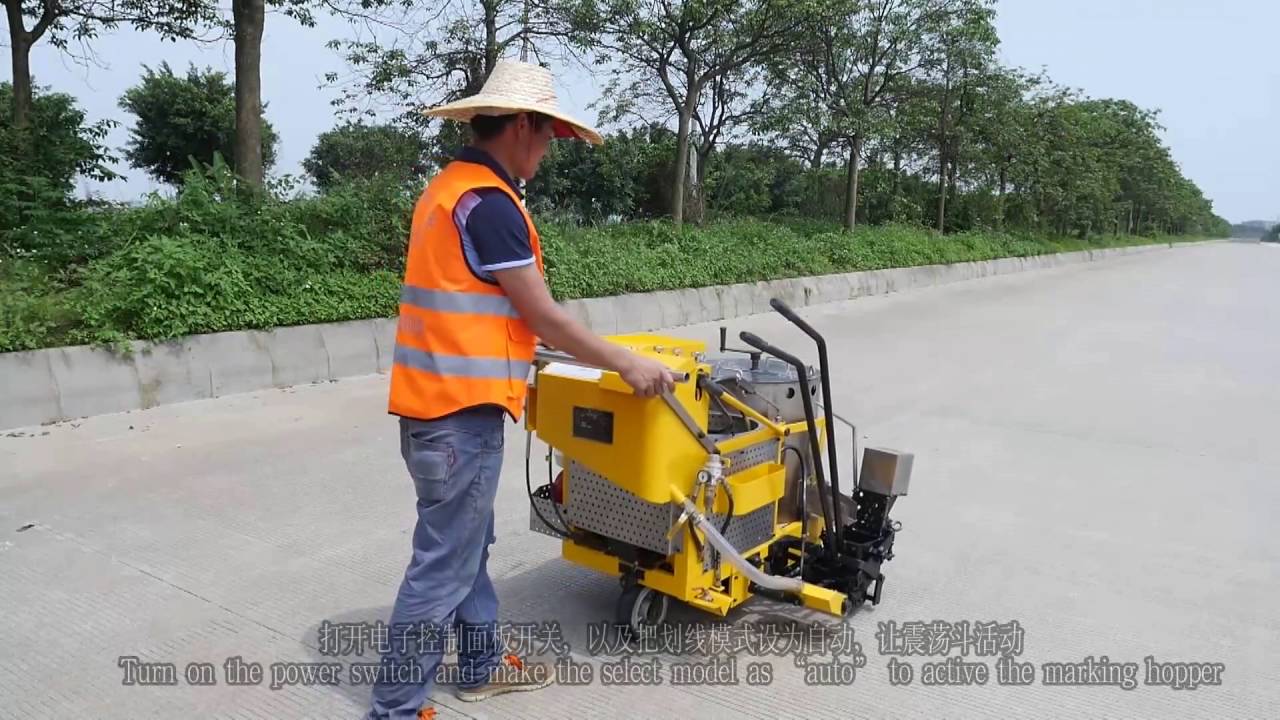 TW V rib line marking machine - YouTube