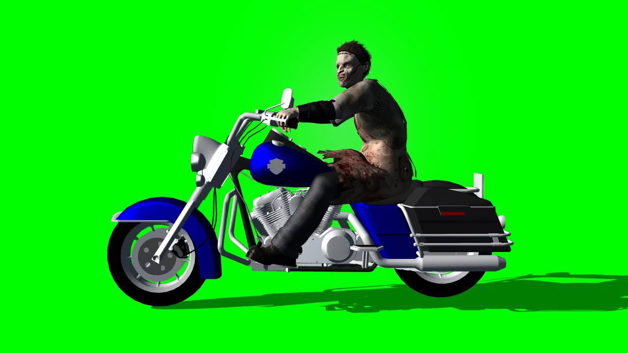 Zombie drives a Harley Davidson - View 3 - green screen effects - free ...