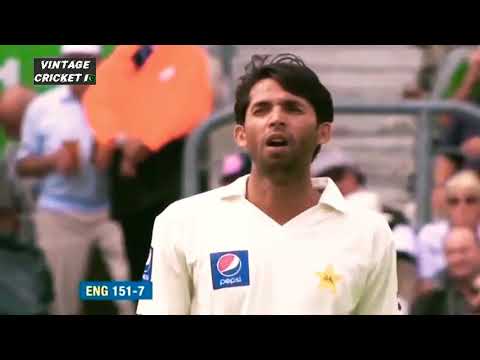 M Asif swinging the ball around England