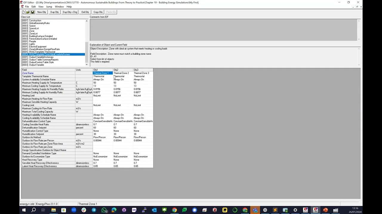 Tutorial EnergyPlus - Define Ideal HVAC system - YouTube
