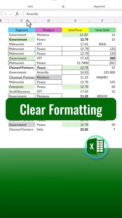 Clear All Formatting in ONE Click in Excel #shorts #excel #formatting #exceltips #exceltricks ...