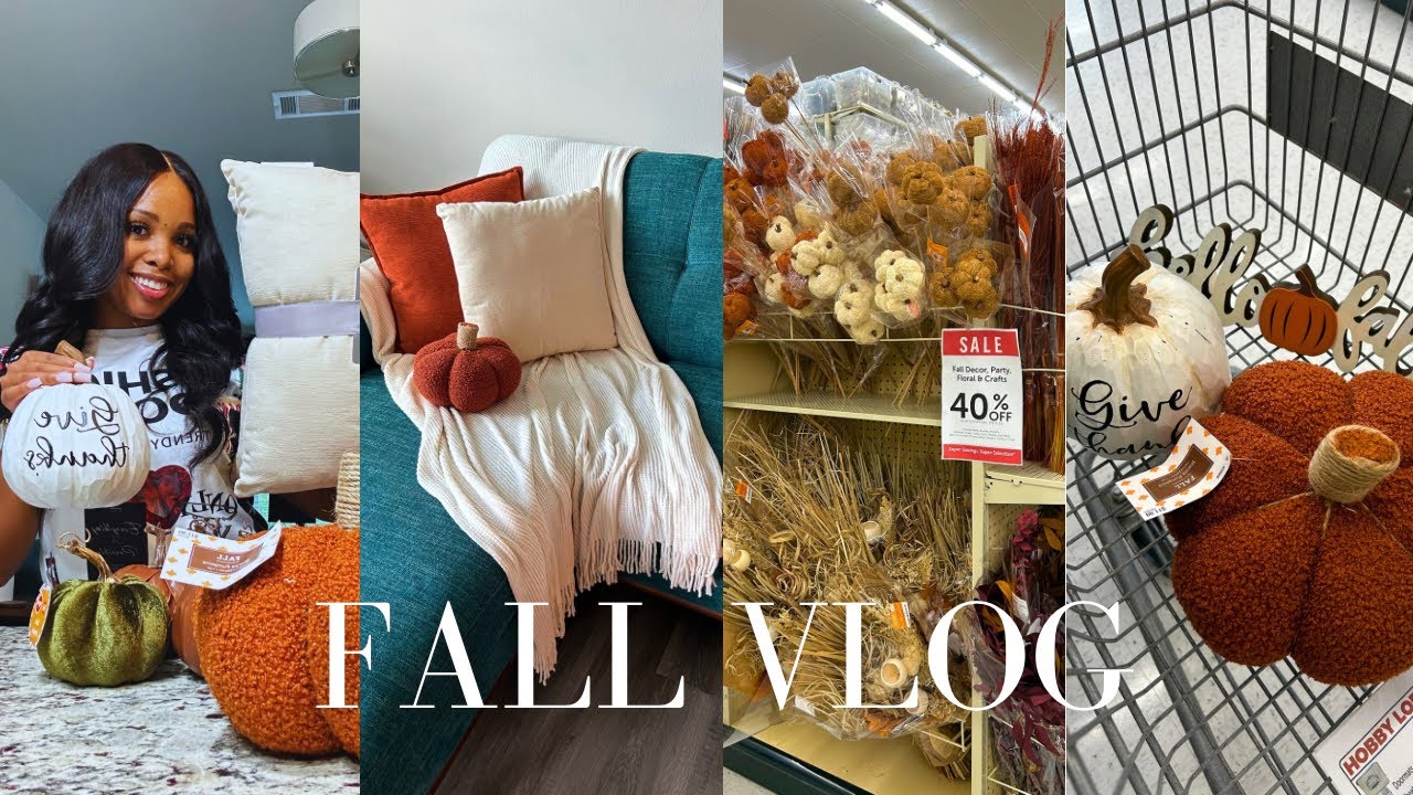 FALL VLOG: 🍂🍁Fall Decor Shopping, Decorate with me, Cozy Fall Decor ...