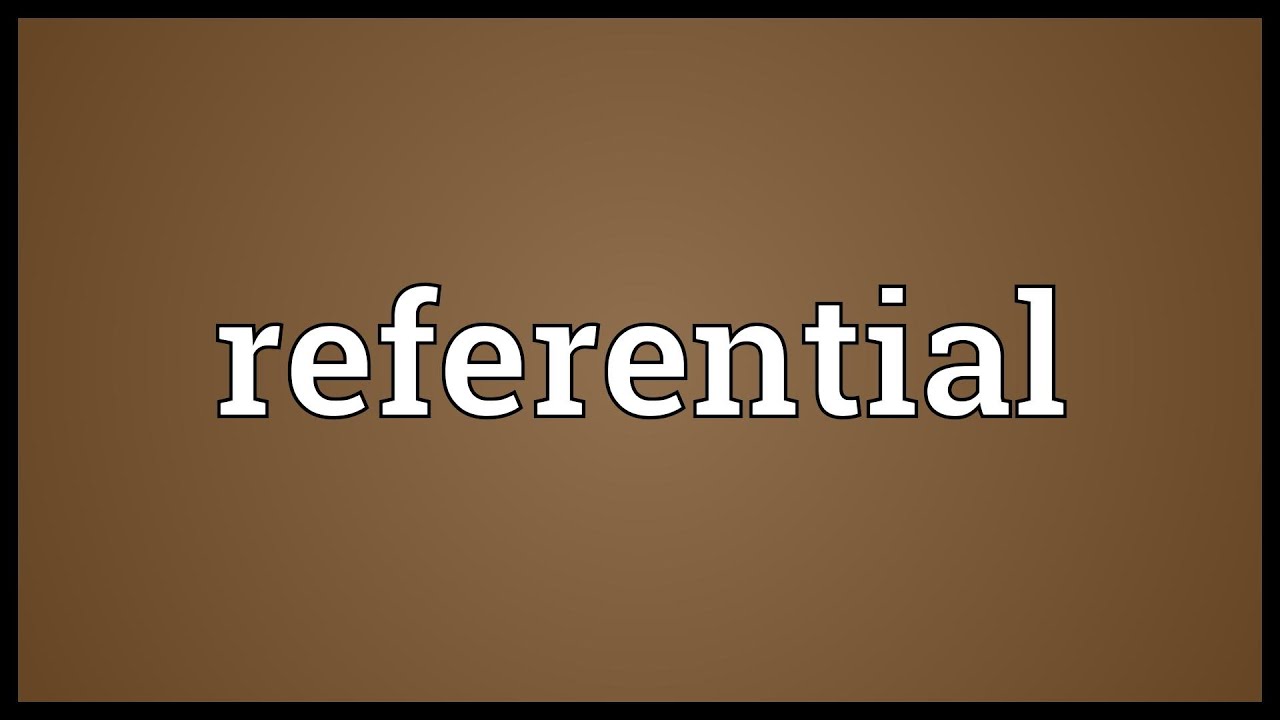 Referential Meaning - YouTube