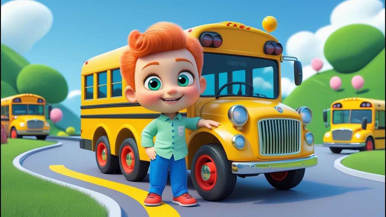Wheels on the Bus 🚍 | Sing-Along Nursery Rhyme | Happy Tunes Kids ...