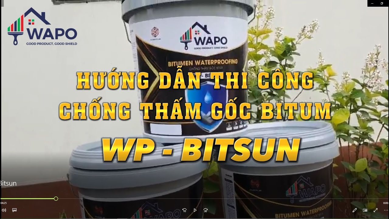 HƯỚNG DẪN THI CÔNG CHỐNG THẤM GỐC BITUM WP - BITSUN - YouTube