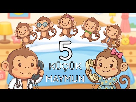 Beş Küçük Maymun Yatakta Zıplıyor 🐒 | Eğlenceli Çocuk Şarkısı | Eğitici Çocuk Şarkıları