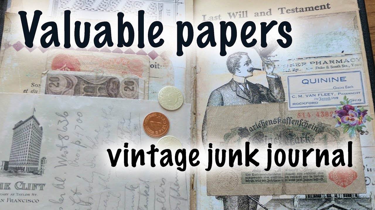 Valuable papers - vintage junk journal - YouTube