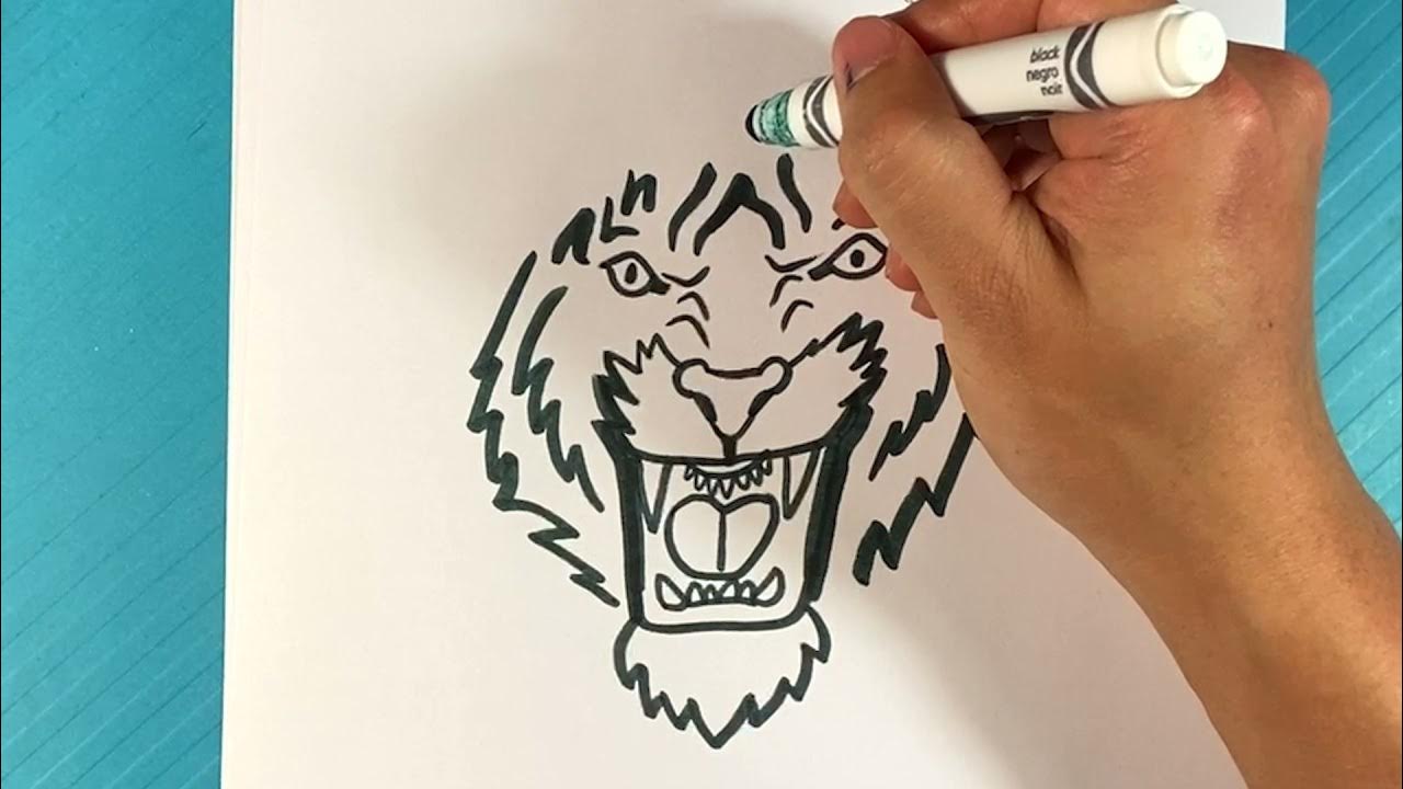 How to Draw a TIGER FACE - Step by Step - YouTube