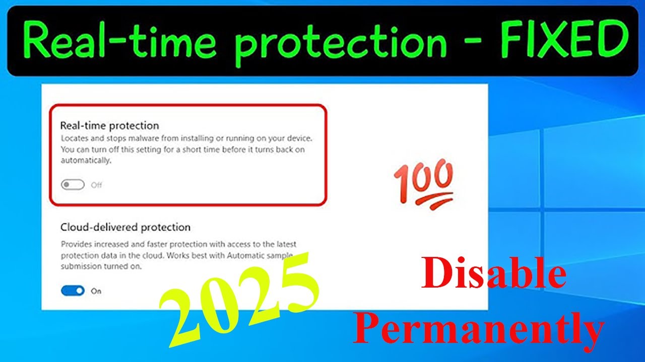 How to Disable Real Time Protection in Windows 10 and 11 ll Real Time ...