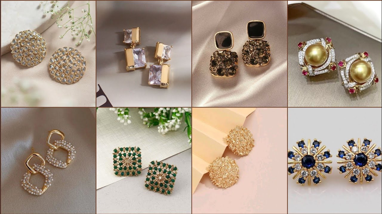 glamorous gold earring collection for party wear and casual wear - YouTube