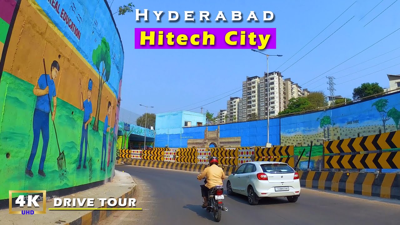 Hitech City mmts railway station ( Under Bridge) road 4k drive Tour ...