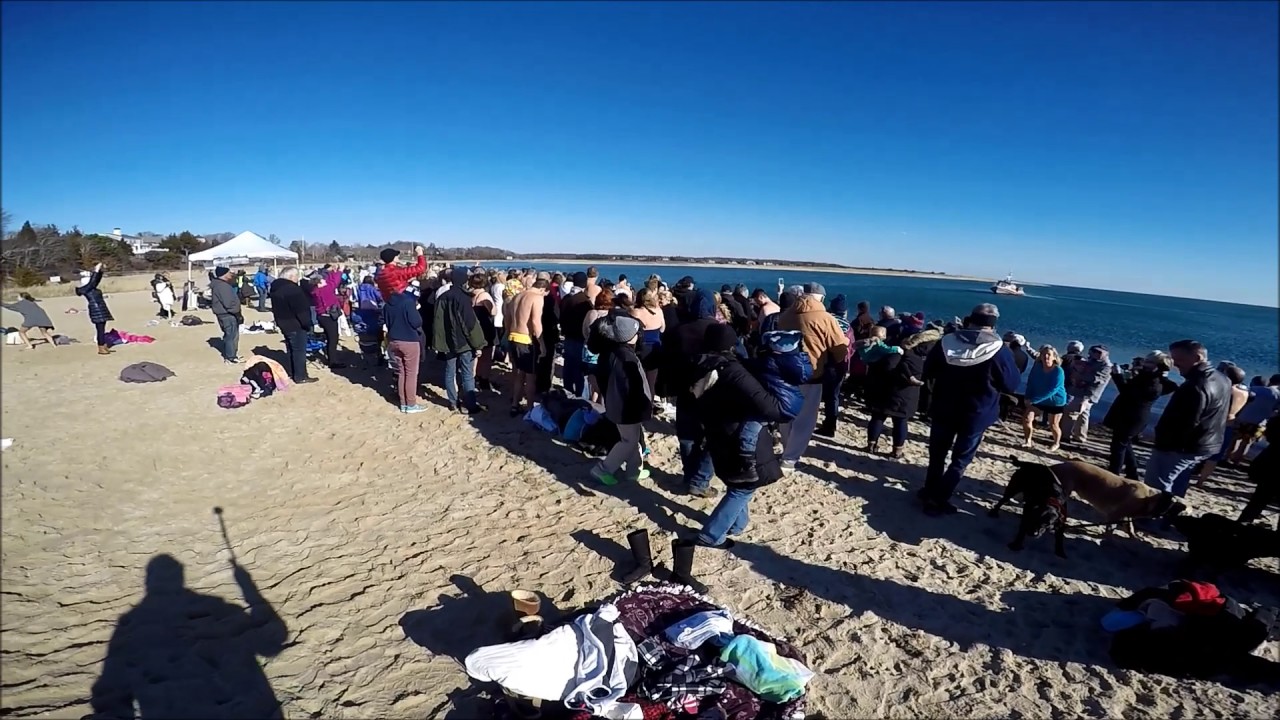 2017 Polar Bear Swim - Loop Beach Cotuit, MA - YouTube