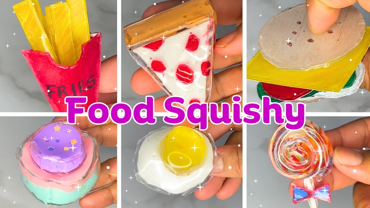 DIY Fast Food🍟🍕🍔🍰🥚🍭Squishy with Nano Tape! - YouTube