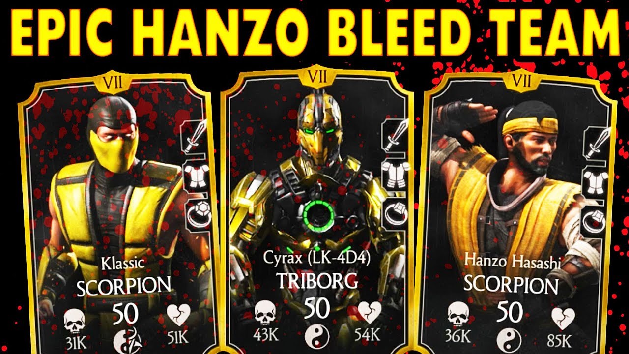 MKX Mobile. AMAZING Hanzo Hasashi Bleed Team. DESTROYING HACKERS in ...