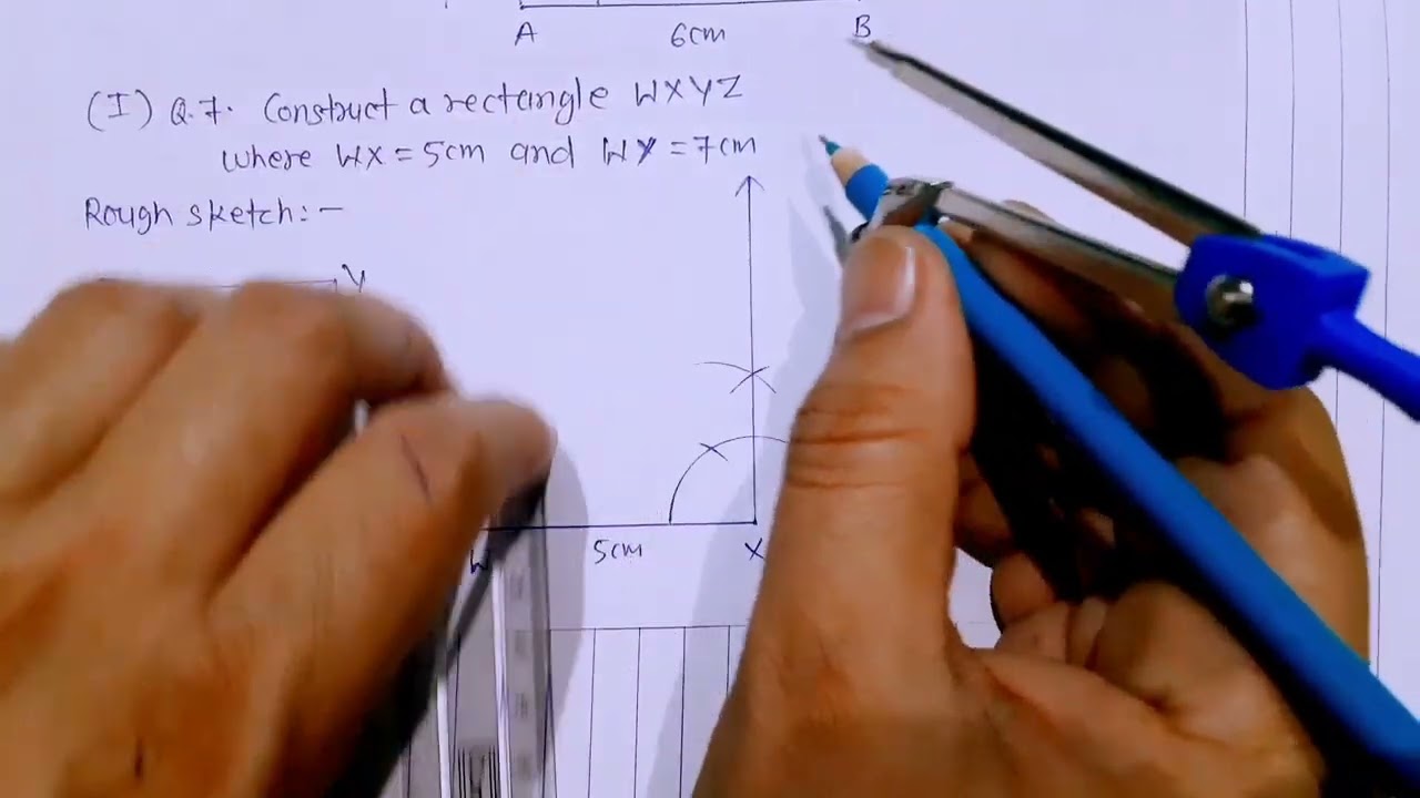 Construct a rectangle WXYZ where WX=5cm and WY=7cm | construction of Quadrilaterals - YouTube