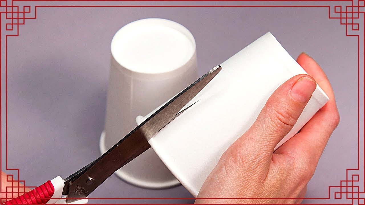 A great idea how to recycle disposable glasses! - YouTube