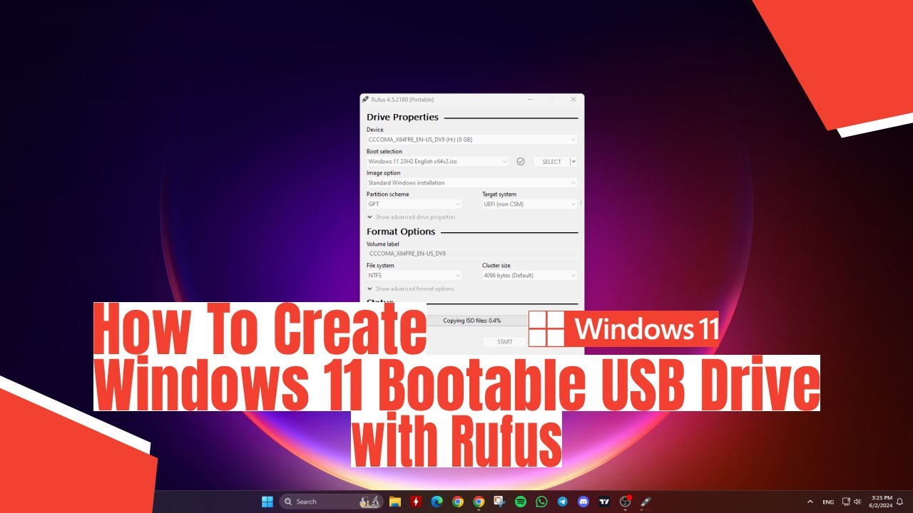 How To Create Windows 11 Bootable USB Drive with Rufus - YouTube