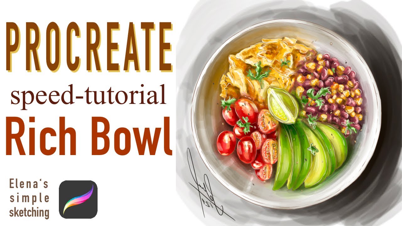 iPad Pro Procreate Food Illustration Tutorial. Simple sketching - YouTube