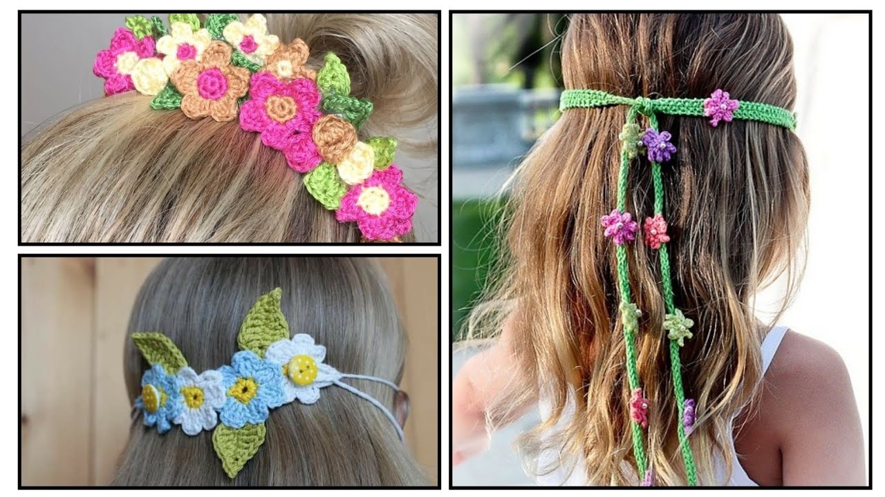 so beautiful and awesome fancy crochet handmade flower pattern hair ...