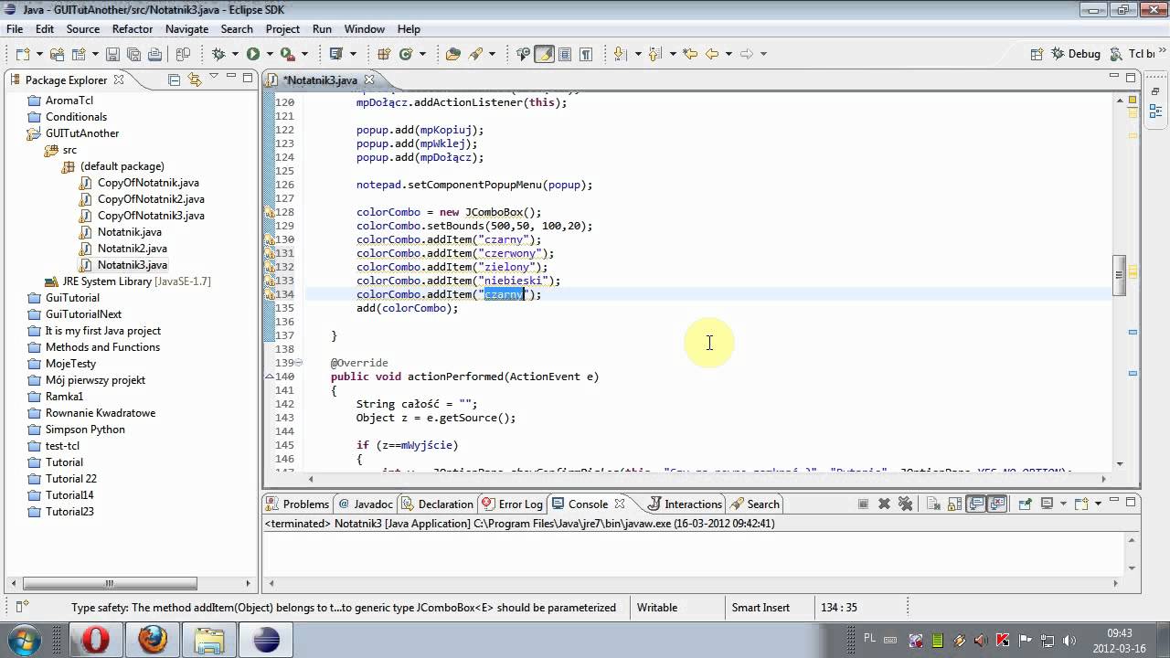 Programowanie Java Gui Lekcja 21 Jcombobox Youtube