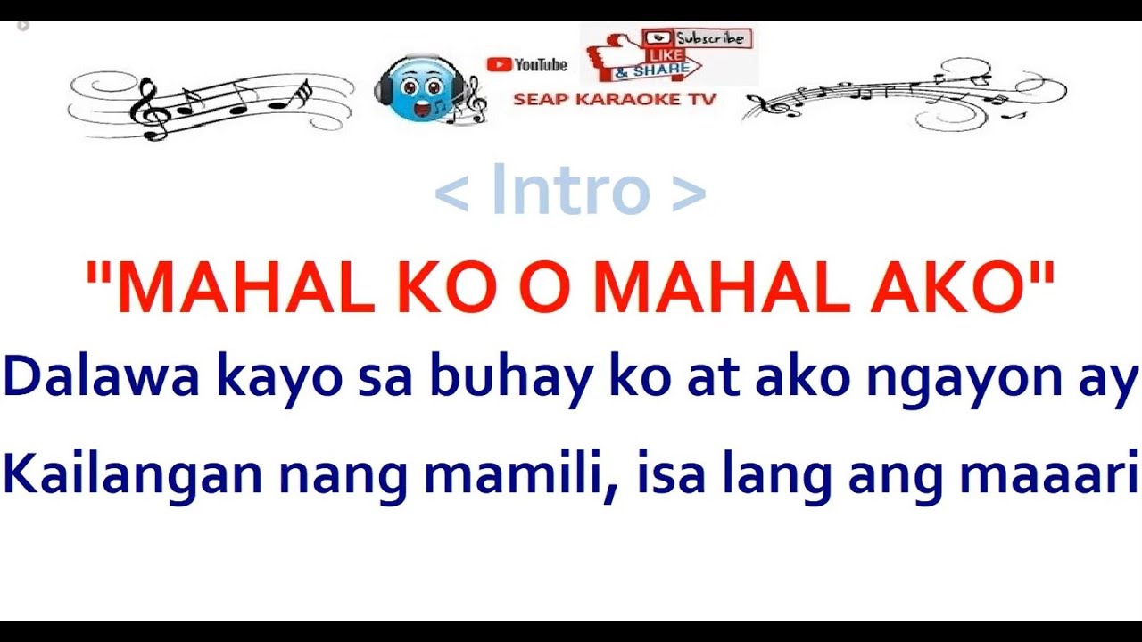 MAHAL KO O MAHAL AKO KARAOKE LYRICS BY KZ TANDINGAN - YouTube