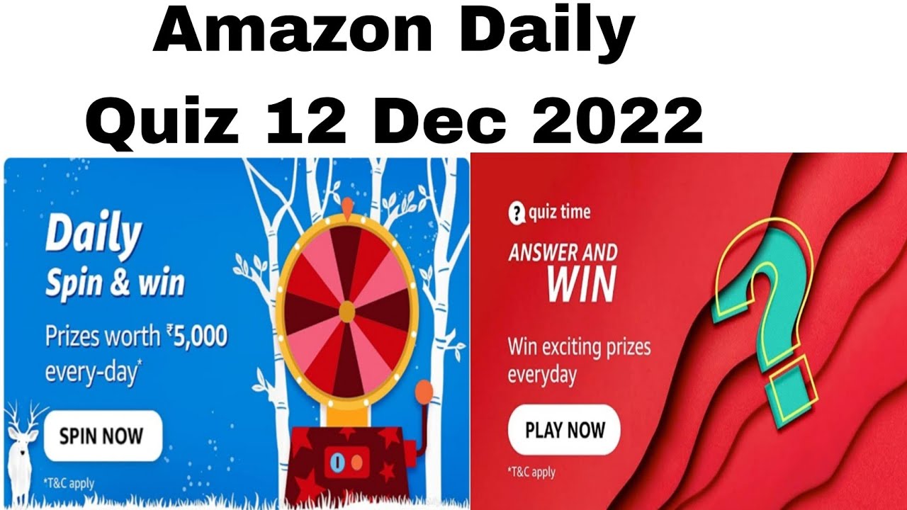 Amazon Quiz Answers Today | Amazon Daily Quiz Answers 12 December 2022 ...