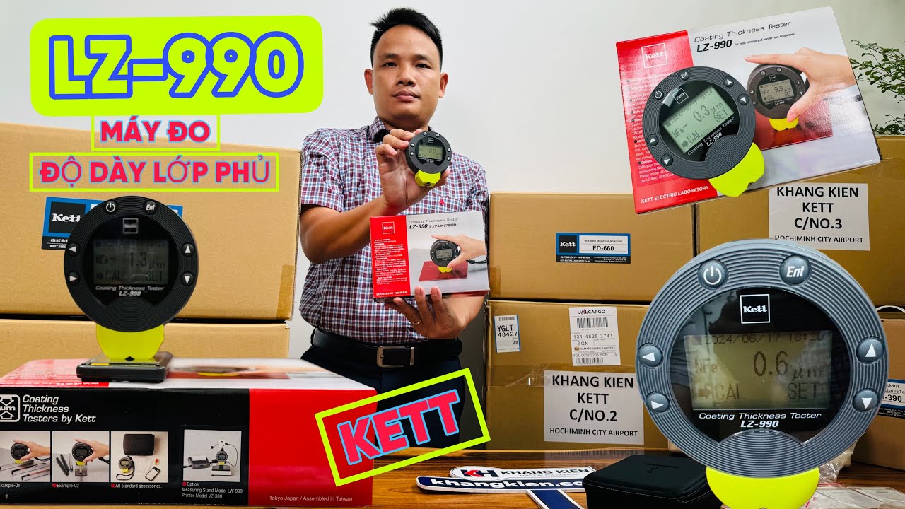 Máy đo bề dày lớp phủ LZ-990 Kett - YouTube