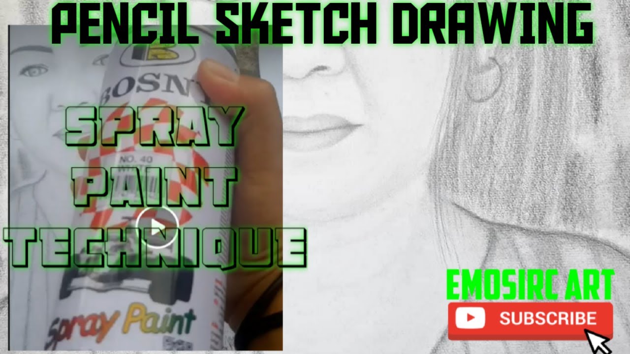 PENCIL SKETCH DRAWING EXPERIMENTATION // SPRAY PAINT TECHNIQUE #2 # ...