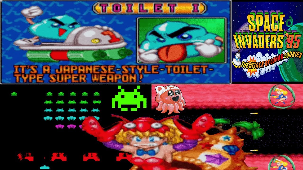 Space Invaders Meets Parodius?! | Space Invaders '95 | Playing As BLUE ...