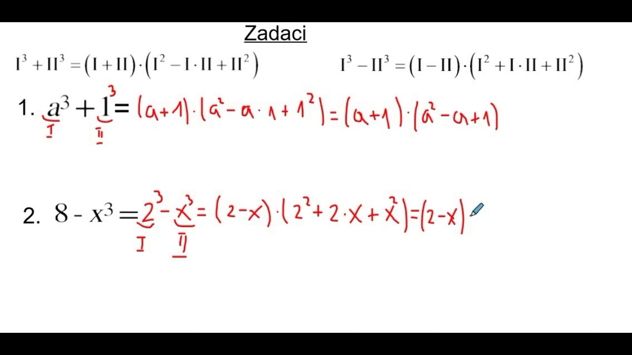 Zbir i razlika kubova za 8. razred - YouTube