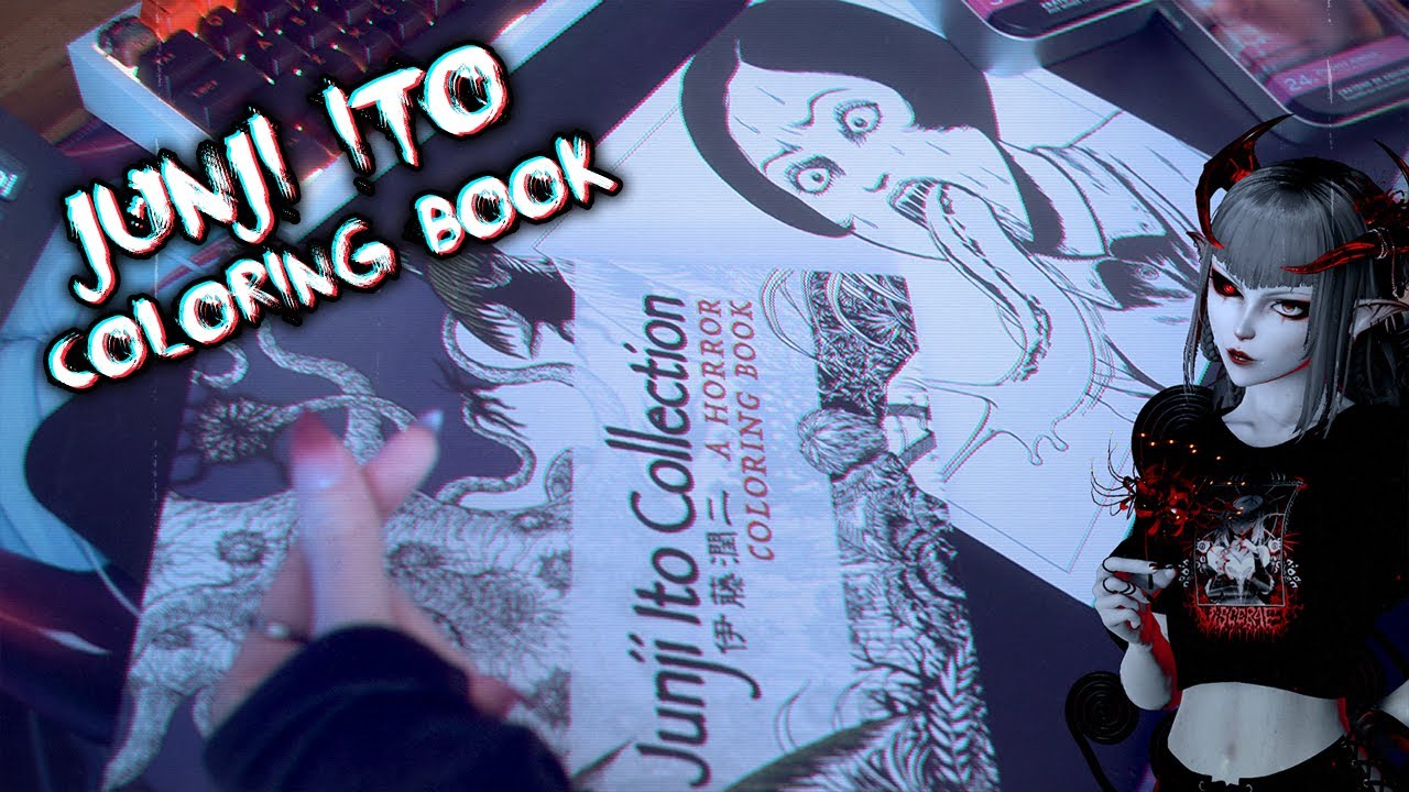 junji ito coloring book handcam! 🩸 - YouTube
