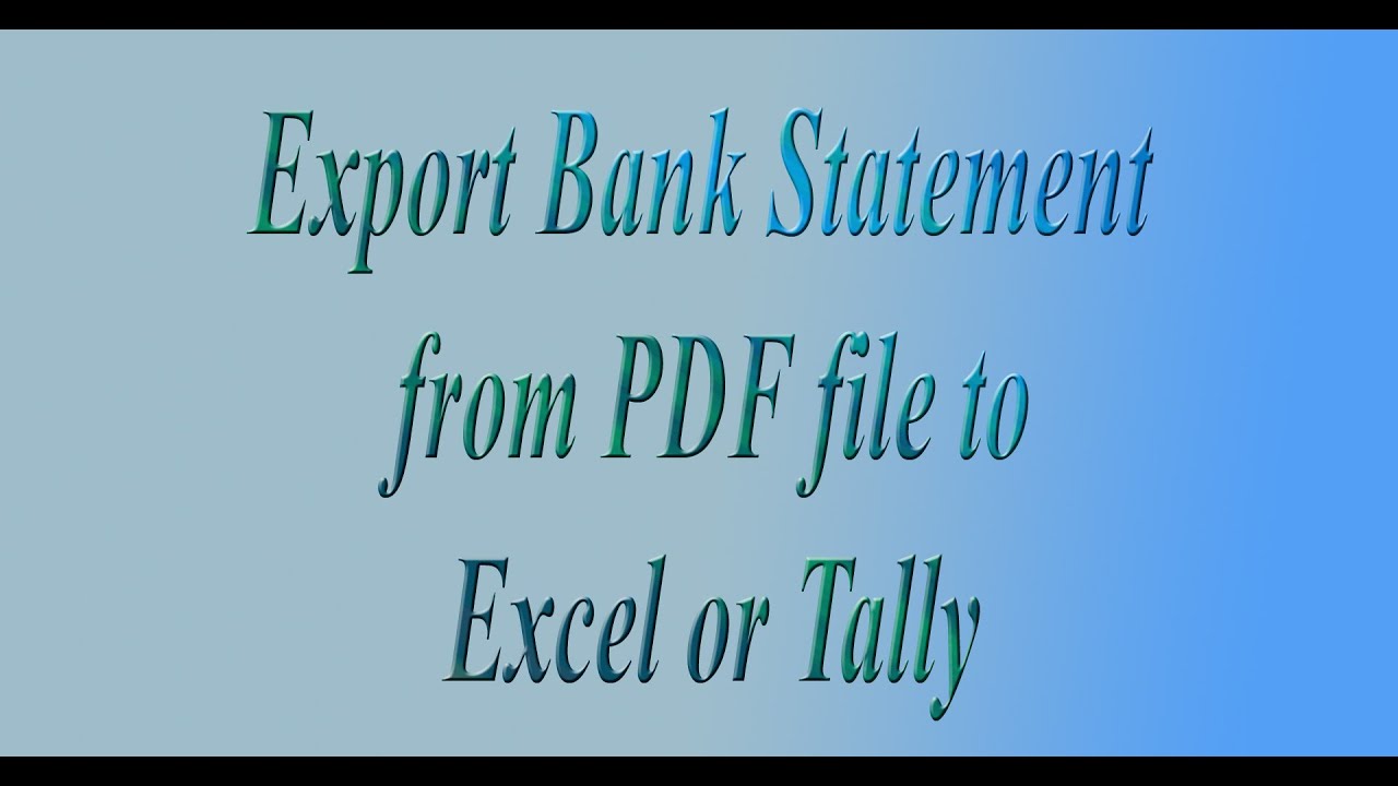 Invoice Summarizer Export Bank Statement From PDF File To Excel Or Invoice Summarizer Export Bank Statement From PDF File To Excel Or