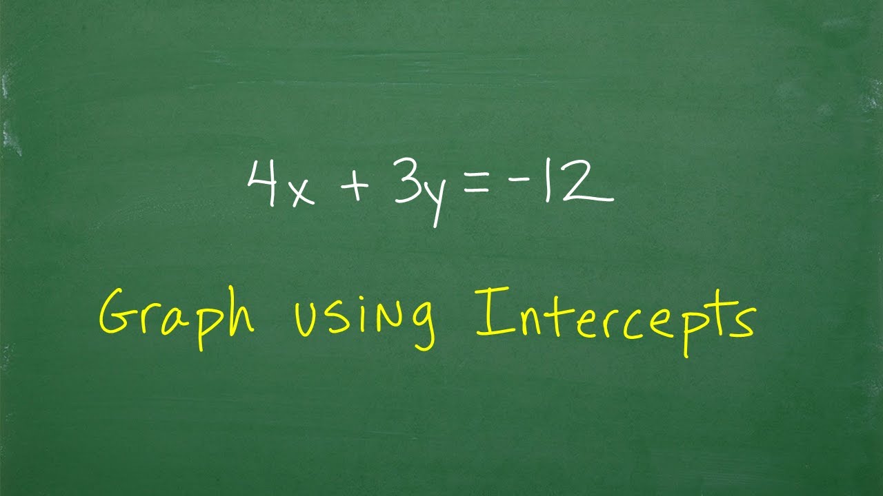 4x 3y 12 Graph The Line And Find The Intercepts YouTube