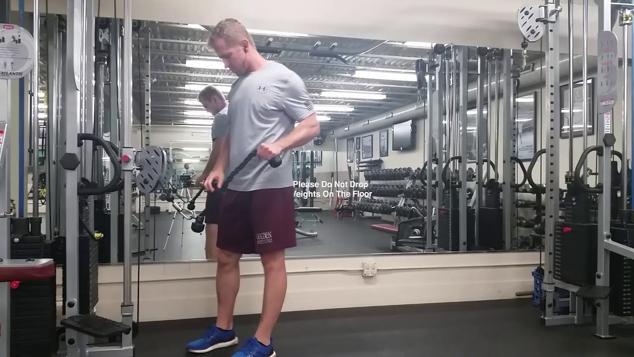 Standing horizontal cable chop w/ rope - YouTube