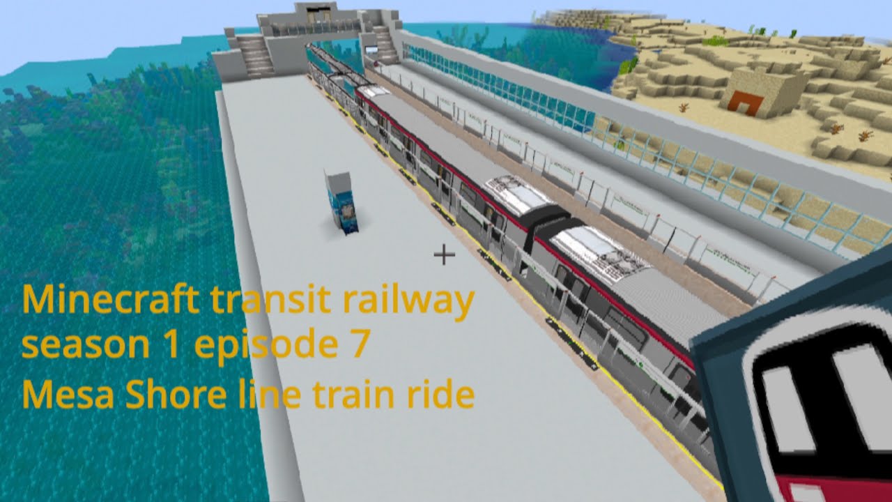 Minecraft transit railway mod Mesa Shore line ride Willowbrook Mansion ...