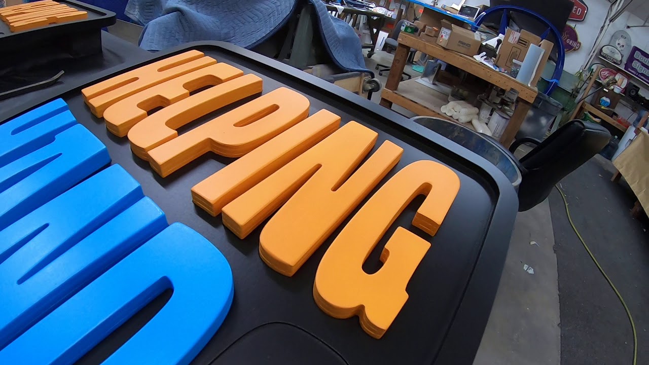 Blade Sign HDU Foam Letters - YouTube
