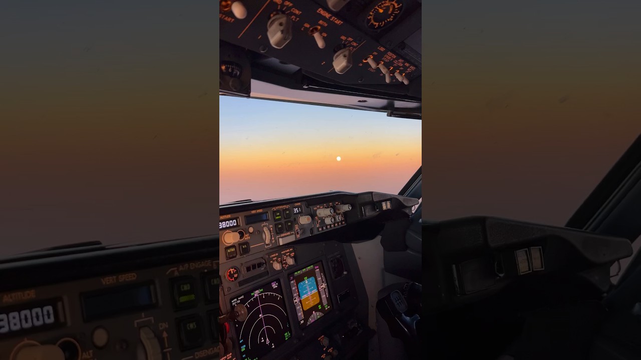 Moonrise 🌕 & sunset 🌅 #airplane #boeing737 #cockpit #flying #pilot # ...