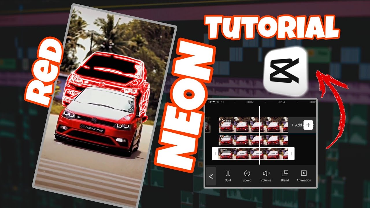 Red neon tutorial car edit | capcut easy tutorial | - YouTube